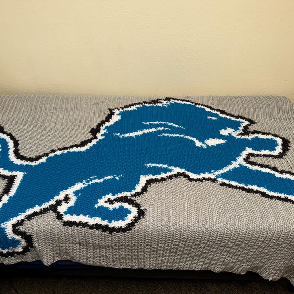 Football Team Blanket Crochet Pattern - Detroit Inspired - Etsy