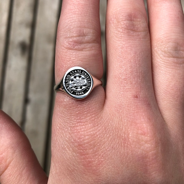 14k Gold Custom Class Ring,school Ring,signet Ring,graduation Ring ...