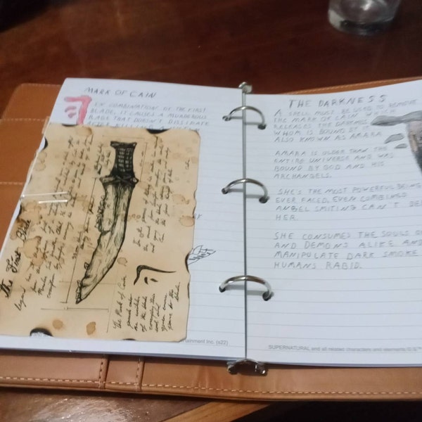 Supernatural the First Blade Sketch - Antique Journal Style Print - Etsy