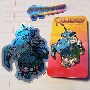 Rude Moods Rainbow Mermaid Enamel Pin - Etsy