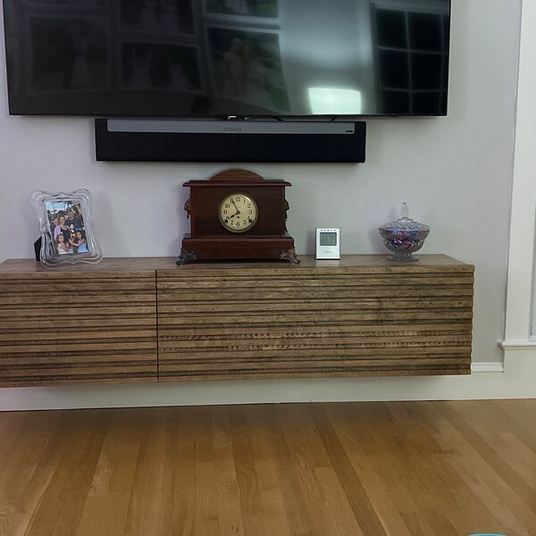 Modern Farmhouse Custom Color Solid Wood Hardwood Floating TV Console ...