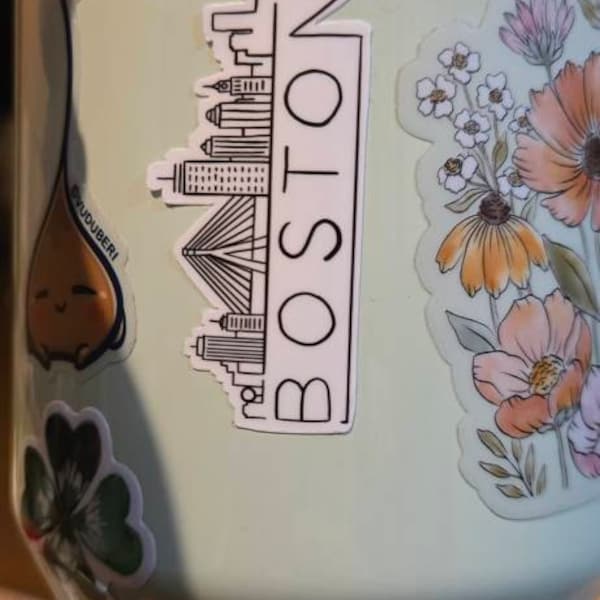 Boston Skyline Vinyl Sticker, Massachusetts, Best F'riend Gift ...
