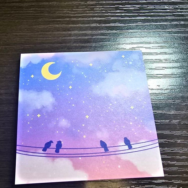 Birds Sticky Note | Kawaii Dreamy Aesthetic - Etsy