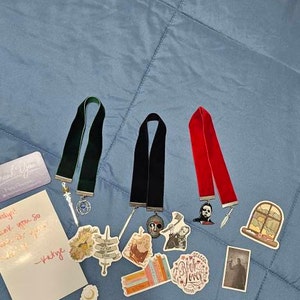Stardust, Dark Blue Velvet Ribbon Bookmark, Celestial Inspired Bookmark ...