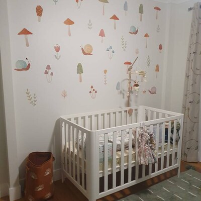 Woodland Mushroom Wall Decals Removable, Reusable Wall Stickers ...