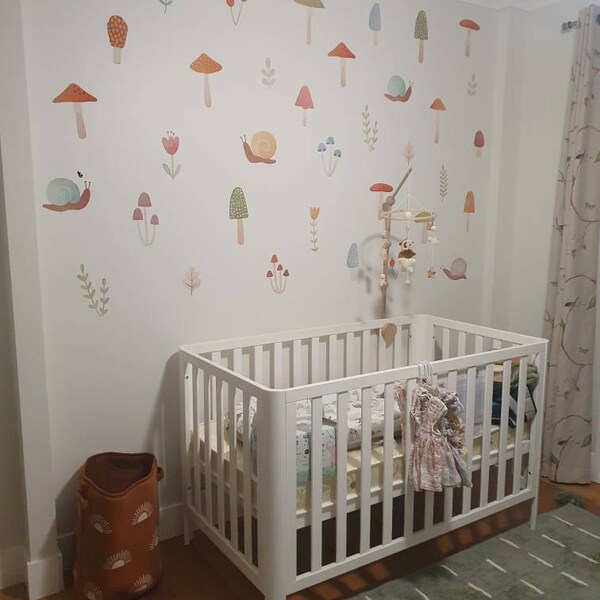 Woodland Mushroom Wall Decals - Removable, Reusable Wall Stickers ...