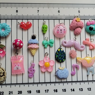 Cute Charm Mix 25 or 50 Pc Variety of Animal Food Kawaii Cabochon ...