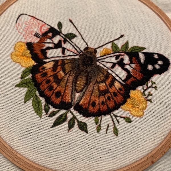 Butterfly: Hand Embroidery Pattern, Thread Painting Tutorial, Instant ...