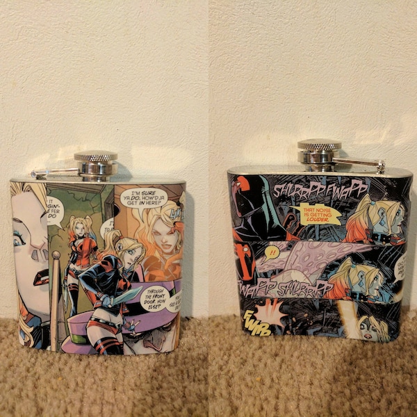 Superhero Flask - Comic Book Flask - Groomsmen Flask - Geek Flask ...