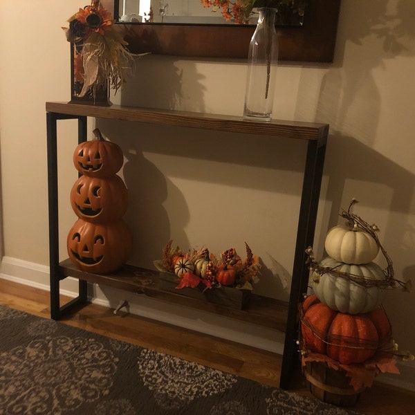 Solid Wood Console Table Lentini Design Slim Handmade Entryway Table ...