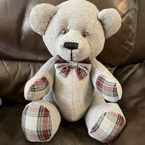 6 Necktie Patchwork Memory Bear - Etsy