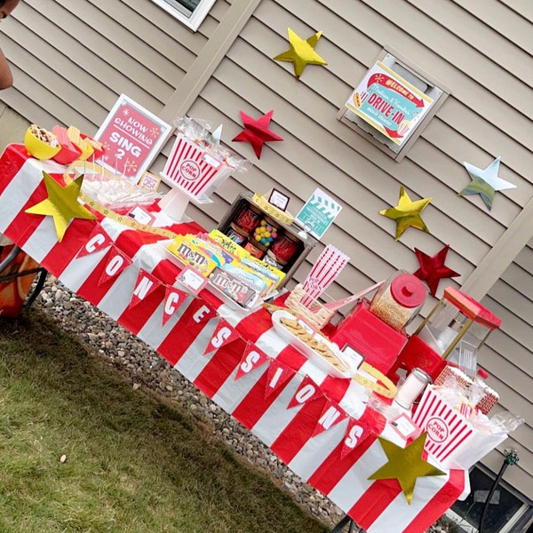 Retro Drive-in Bottle Label Printables, Concessions Pennant Banner ...