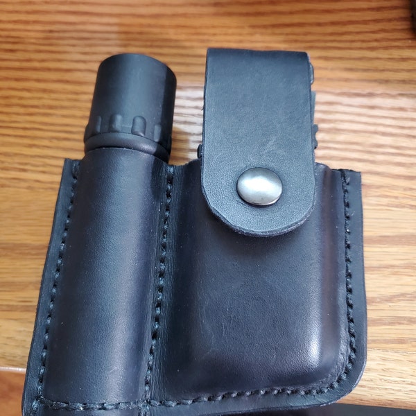 Custom Sheath for Leatherman Multi Tool and Flashlight EDC (add Flap ...