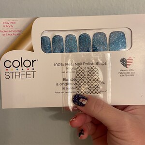 Color Street Nail Strips 100% Real Nail Polish BLUE-DAPEST - Etsy