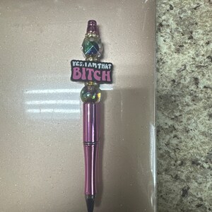 Handmade Custom Beaded Focal Pens, Refillable Beaded Ballpoint Pens - Etsy