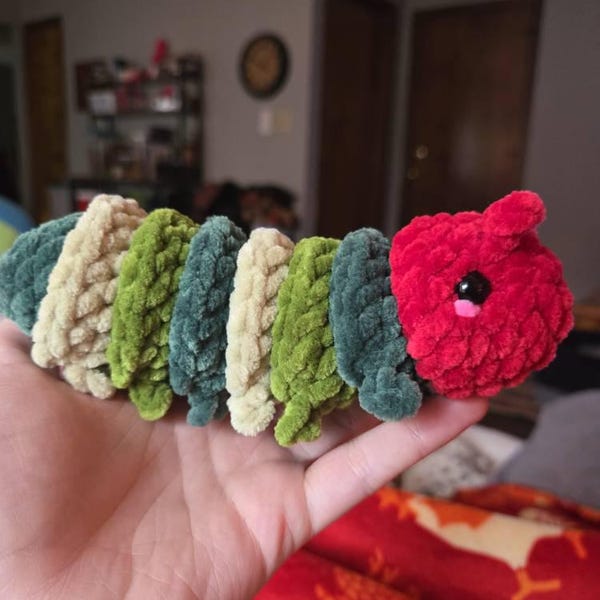 Handmade Fuzzy Caterpillar Fidget Toy: Sensory Plush - Etsy