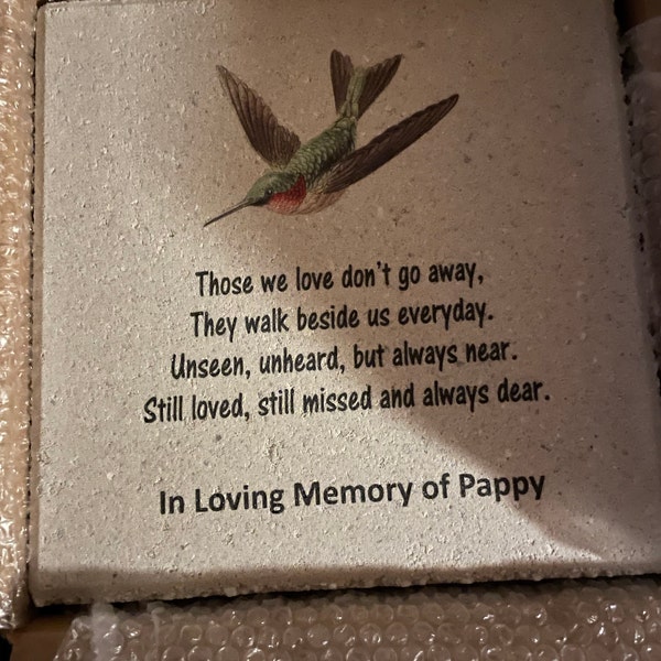 Memorial Stone Hummingbird - Sympathy Gift Bereavement Gift Funeral ...