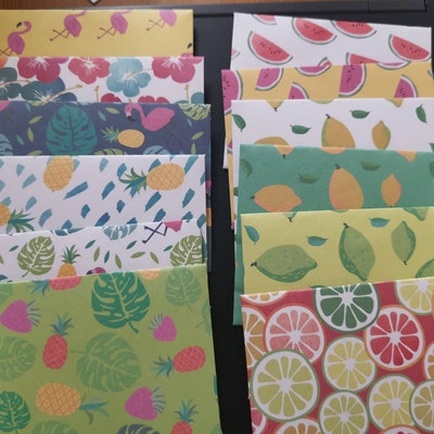 Floral Decorated Envelope Set - Etsy