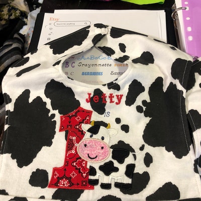 Cow Number 1 Birthday Applique Machine Embroidery Design NO:0270 - Etsy