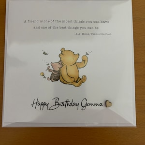 Handmade Condolence Sympathy Sentiment Bereavement Winnie the Pooh ...