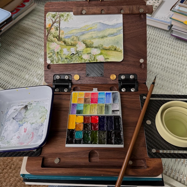 High-grade Black Walnut Portable Outdoor Sketch Oil Painting Box - Etsy
