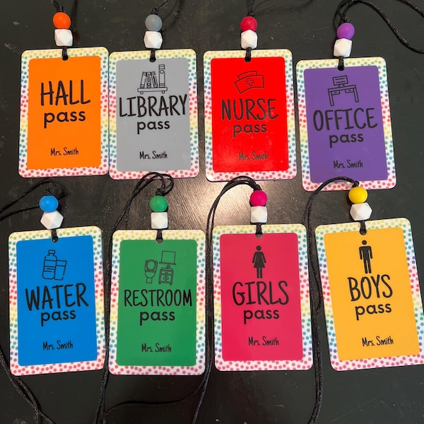 Teacher Hall Passes-classroom-office Pass-nurse Pass - Etsy