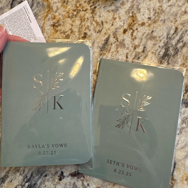 Wedding Vow Books, Custom Vow Books Set of 2, Personalized Vow Book ...