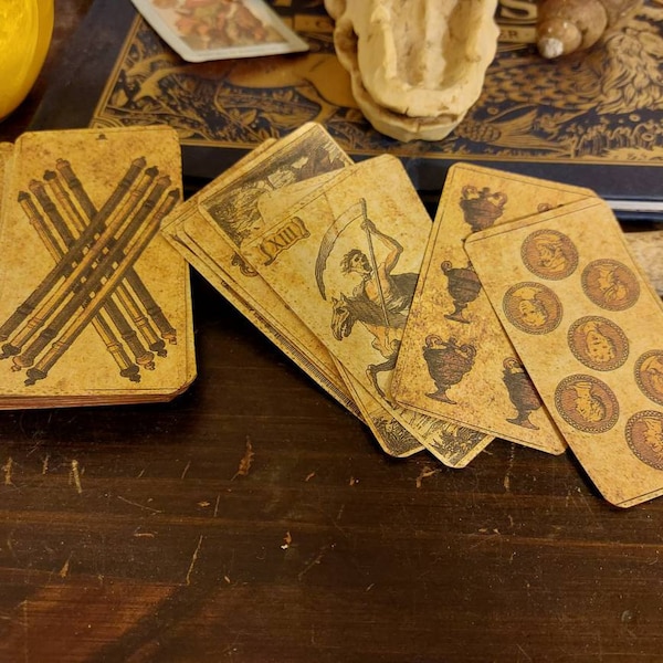 Large Handmade Ancient Tarot of Giuseppe Maria Mitelli Tarot Deck, 62 ...