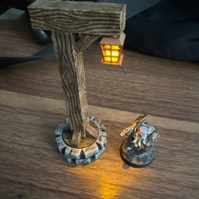 Wooden Lamp Post / Lantern Post on Stone Base for Dungeons and Dragons ...