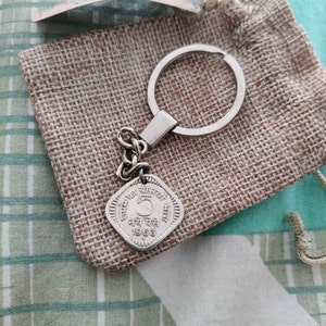 Wren Farthing Coin and Bird Key Ring or Clip, Choose Coin Year 1937 ...