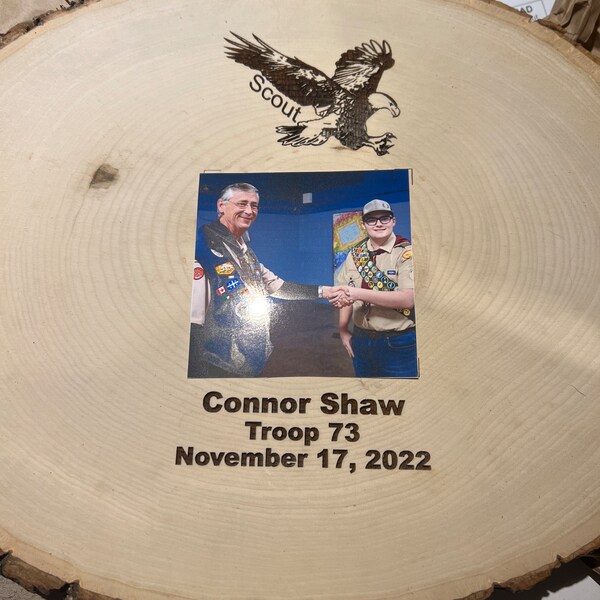 Eagle Personalized Guest Book. Court of Honor Guest Book. Natural Wood ...