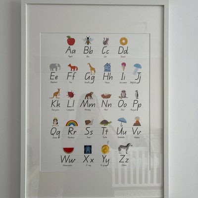 Alphabet Poster, Cursive, ABC Poster, Alphabet Print, Childs Learning ...