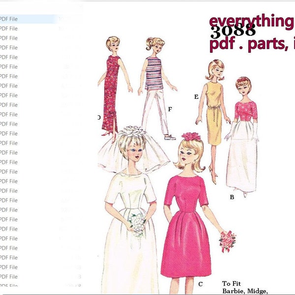 1960's 11 1/2 Inch Doll Sewing Pattern Simplicity 5731 - PDF - Etsy