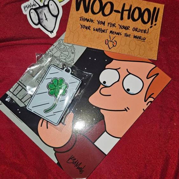 Futurama Luck of the Fryrish Keychain - Seven Leaf Clover - Etsy