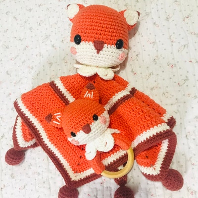 Amigurumi Baby Kit Fox Milo fox, Baby Blanket and Rattle / Tarturumies ...
