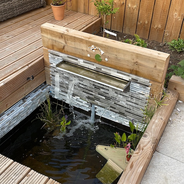 Handmade Ceramic Koi Carp Lily Pad and Lily Flower Tiles, Mosaic Making ...