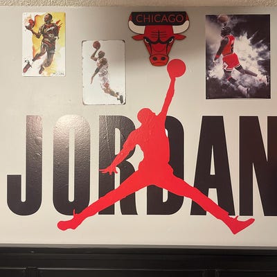 Michael Jordan Wall Decal Basketball Wall Decal Sports Jumpman Wall Art ...