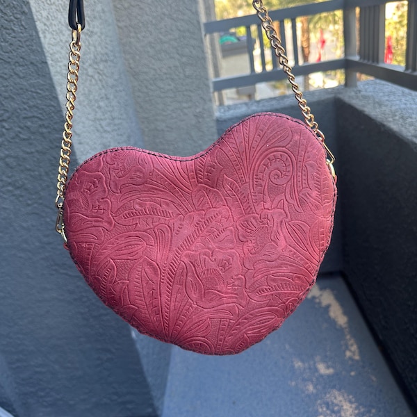 Leather Cylindrical Heart Bag Pattern, Heart Shaped Purse Template - Etsy