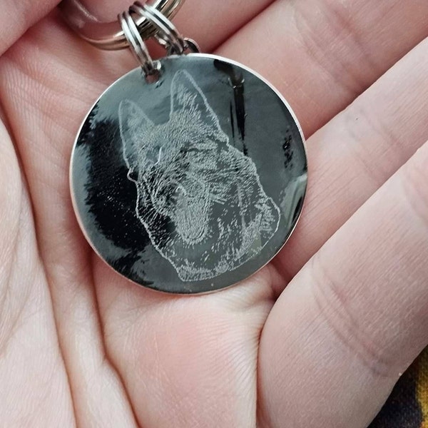 Photo Key Chain, Engraved Keychain, Custom Portrait Photo Keepsake ...