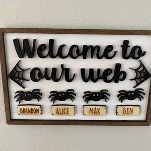 Welcome to Our Web Personalized Spider Family Sign Personalized ...