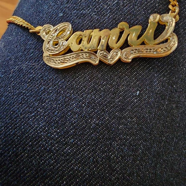 All Diamond Cuts Name Plate With 14kt Gold Platedfree CHAIN - Etsy