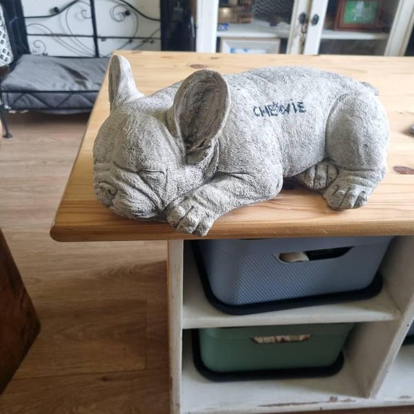 Stone Garden Lying Frenchie French Bulldog Dog Puppy Ornament Statue ...