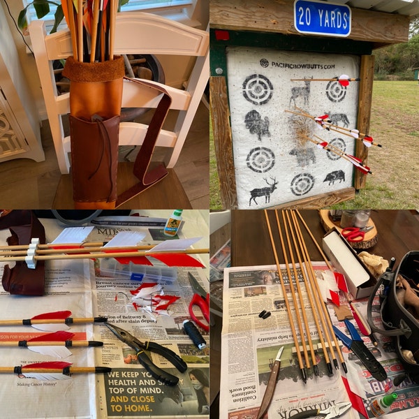 Arrow Building Kit - Poplar Shafts - Turkey Feathers - YOU CHOOSE COLOR ...