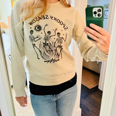 Dancing Skeleton Spooky Season Halloween Crewneck Skeleton Sweatshirt ...