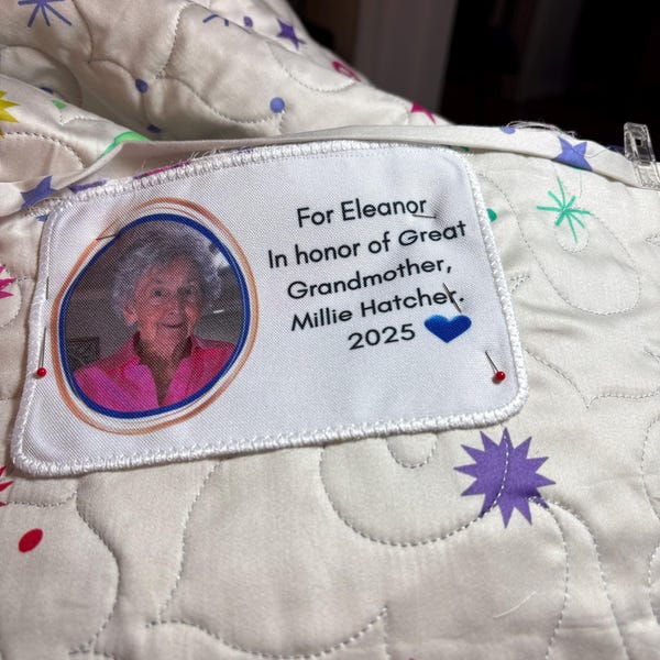 Photo Memory Quilt Label Oval Frame | Custom Photo Memory Label ...