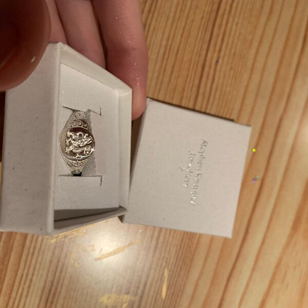Sterling Silver Welsh Dragon Oval Signet Ring With Scrolls, Y Ddraig ...