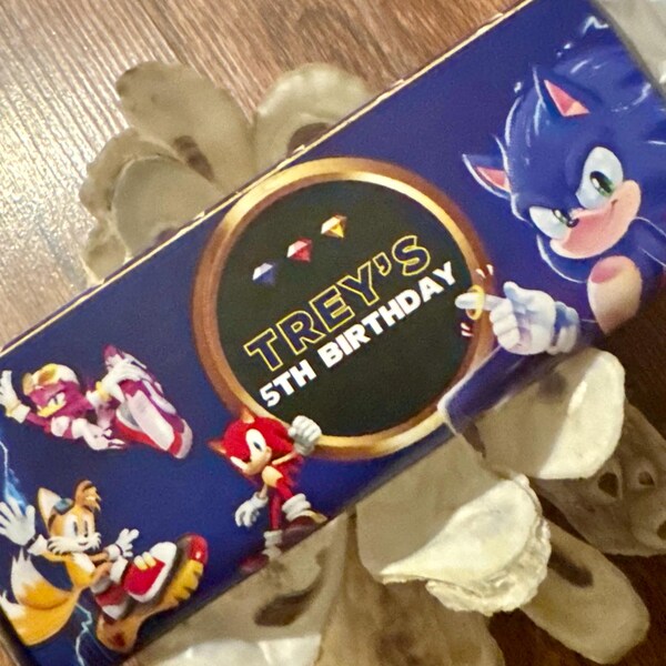 Sonic the Hedgehog Birthday Gable Box Labels Boy Super Sonic Party ...