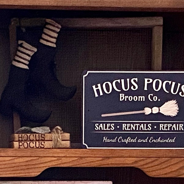Hocus Pocus Sign, Witch Hocus Pocus, Broom Witch Decor, Halloween Sign ...