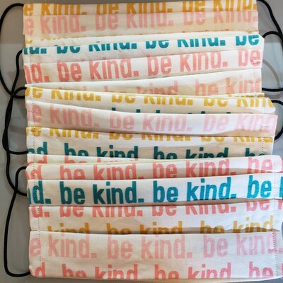 Be Kind Colorful Typography Fabric Be Kind Multi Colored - Etsy