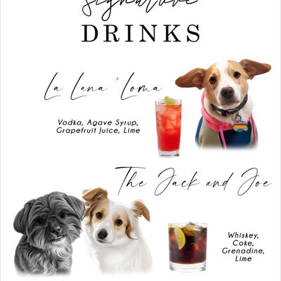Dog Signature Drink Sign Dog Custom Drink Dog Signature Cocktail Custom ...
